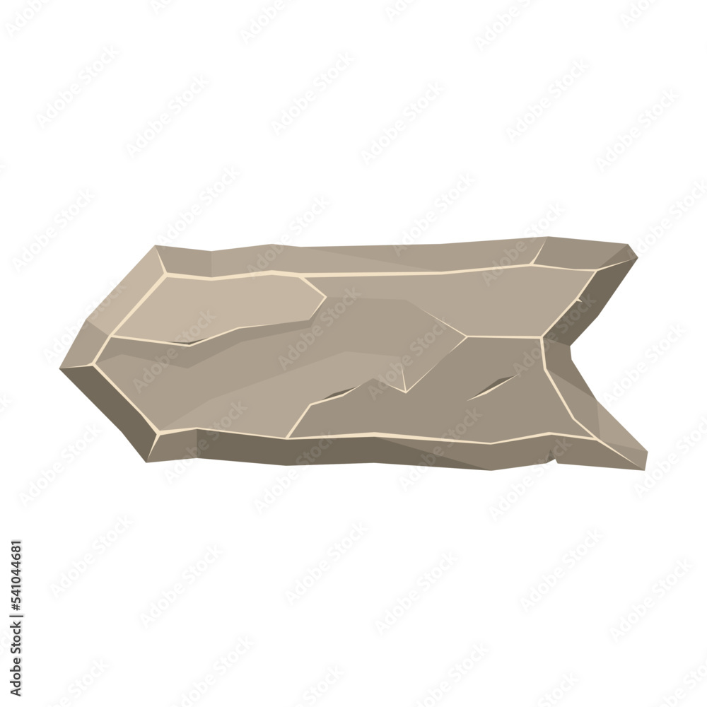 Stone element in form of arrow vector illustration. Cartoon panel for ...