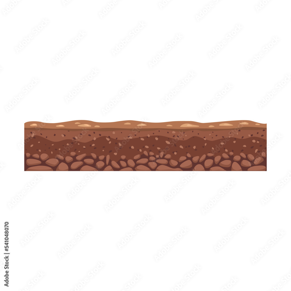 Seamless ground vector illustration. Cartoon soil layer, earth or dirt ...