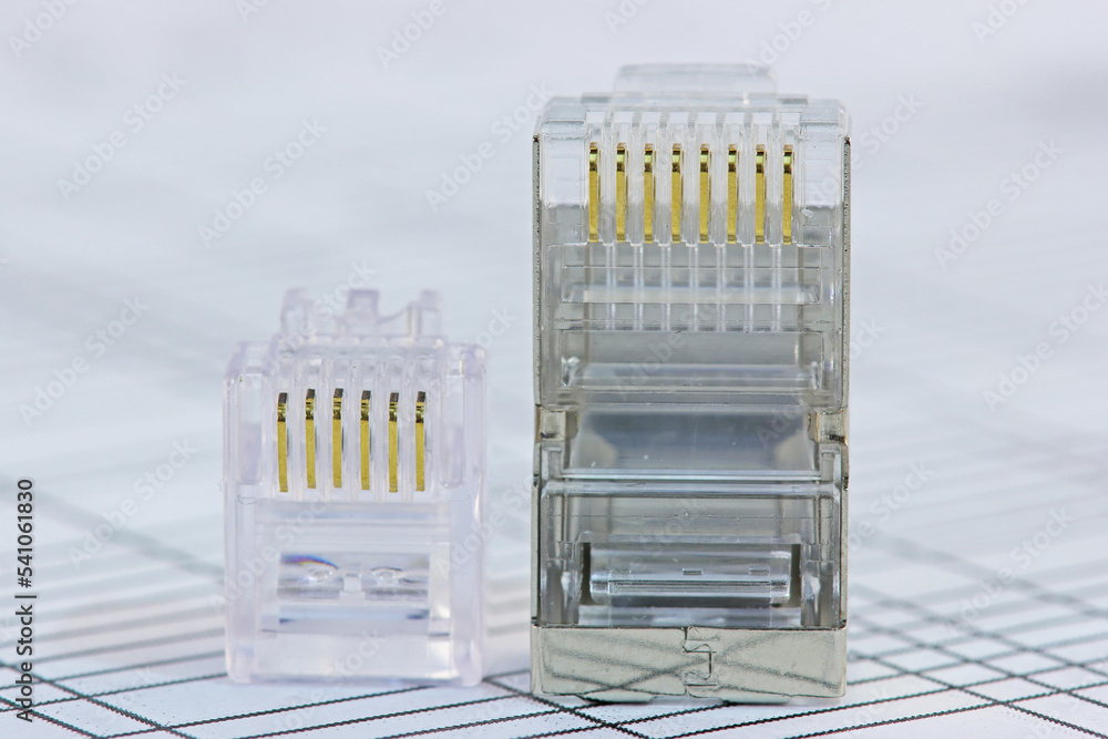 RJ45, RJ11 connector for connecting an Ethernet cable in the electrical ...