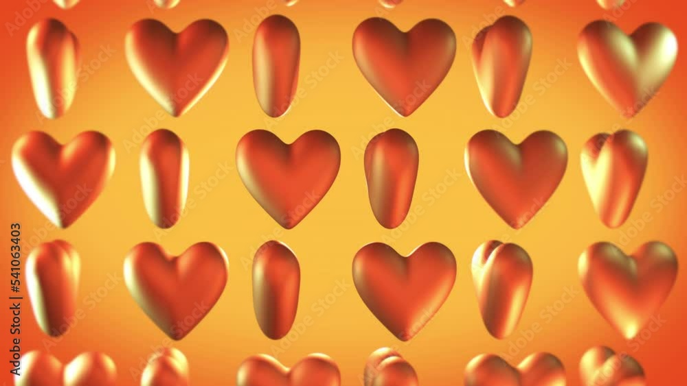 Happy Romantic Background With Rotating 3d Model Of A Red Heart In ...