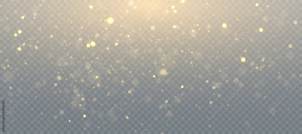 Glowing bright light effect with lots of shiny particles isolated on ...