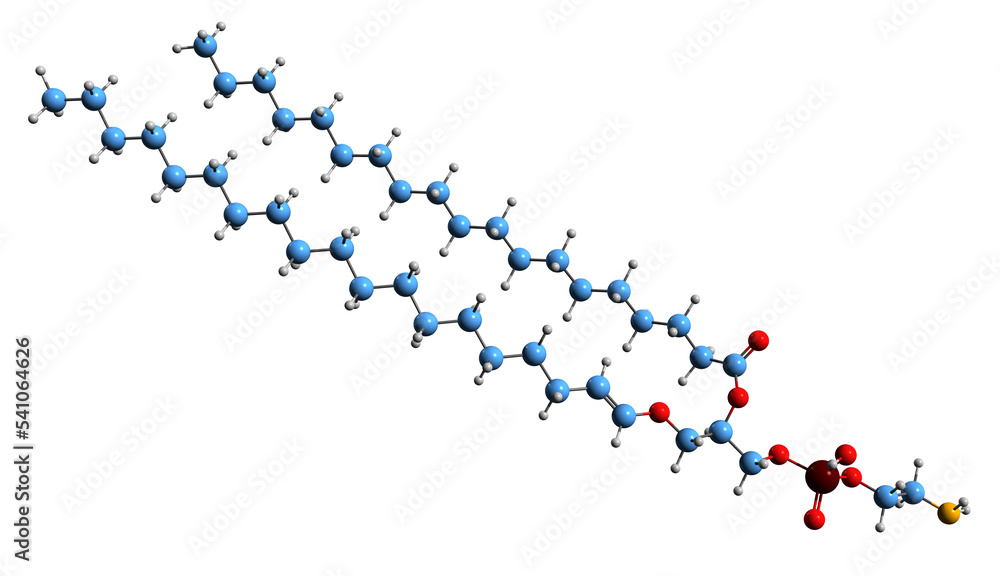 Poster 3D image of Plasmalogen skeletal formula - molecular chemical ...