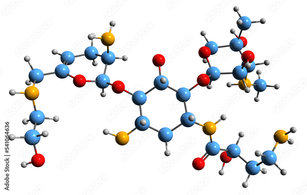 3D image of Plazomicin skeletal formula - molecular chemical structure ...