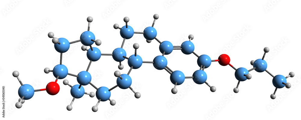 3D image of Promestriene skeletal formula - molecular chemical ...