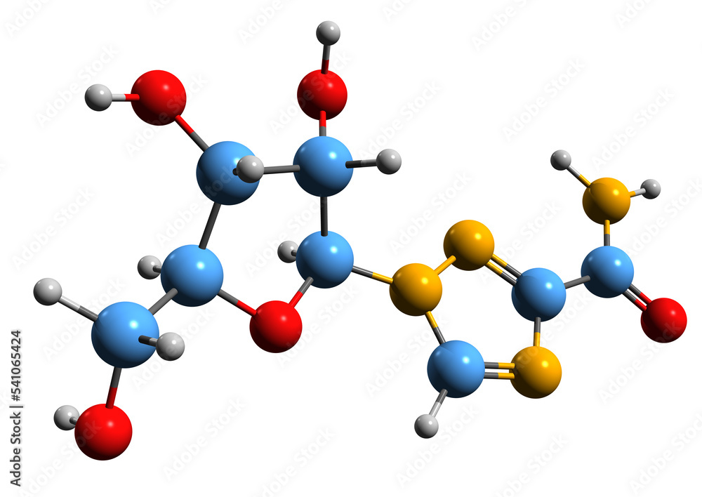 3D image of Ribavirin skeletal formula - molecular chemical structure ...
