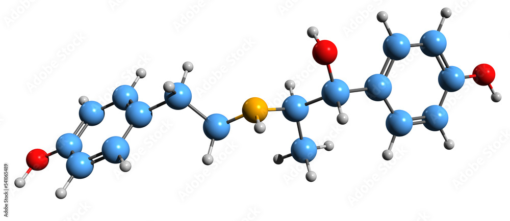 3D image of Ritodrine skeletal formula - molecular chemical structure ...