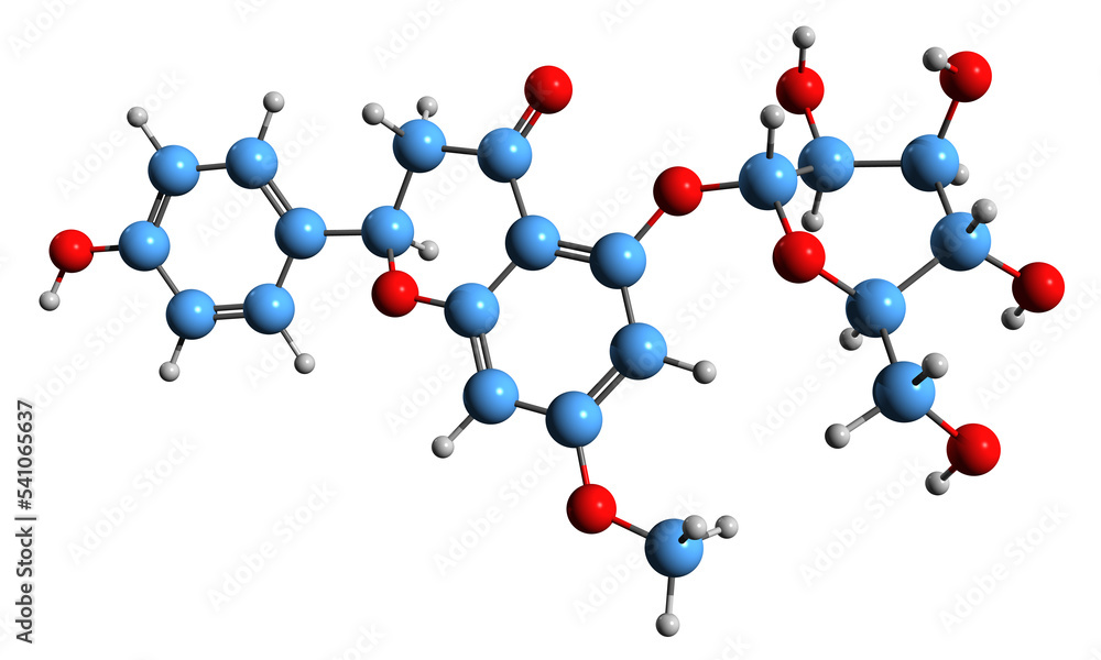 3D image of Sakuranin skeletal formula - molecular chemical structure ...