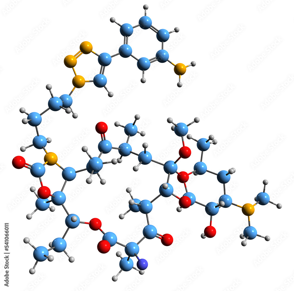 3D image of Solithromycin skeletal formula - molecular chemical ...