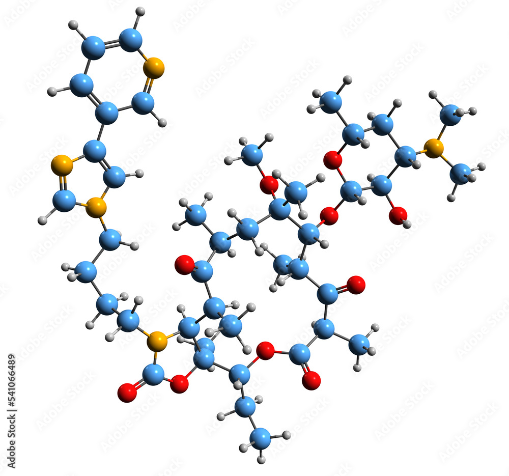 3D image of Telithromycin skeletal formula - molecular chemical ...