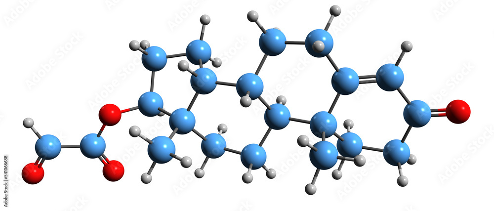 3D image of Testosterone formate skeletal formula - molecular chemical ...