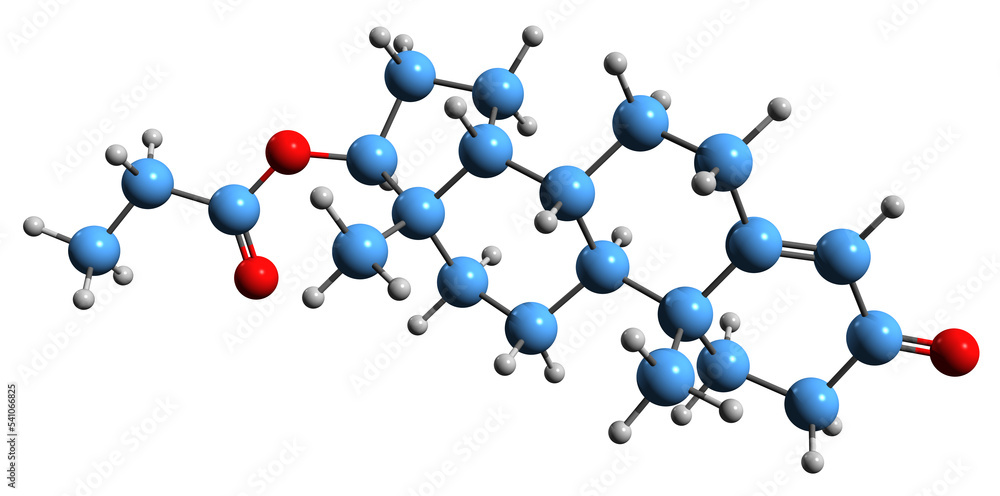 3D image of Testosterone propionate skeletal formula - molecular ...