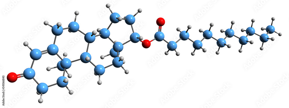 3D image of Testosterone undecanoate skeletal formula - molecular ...