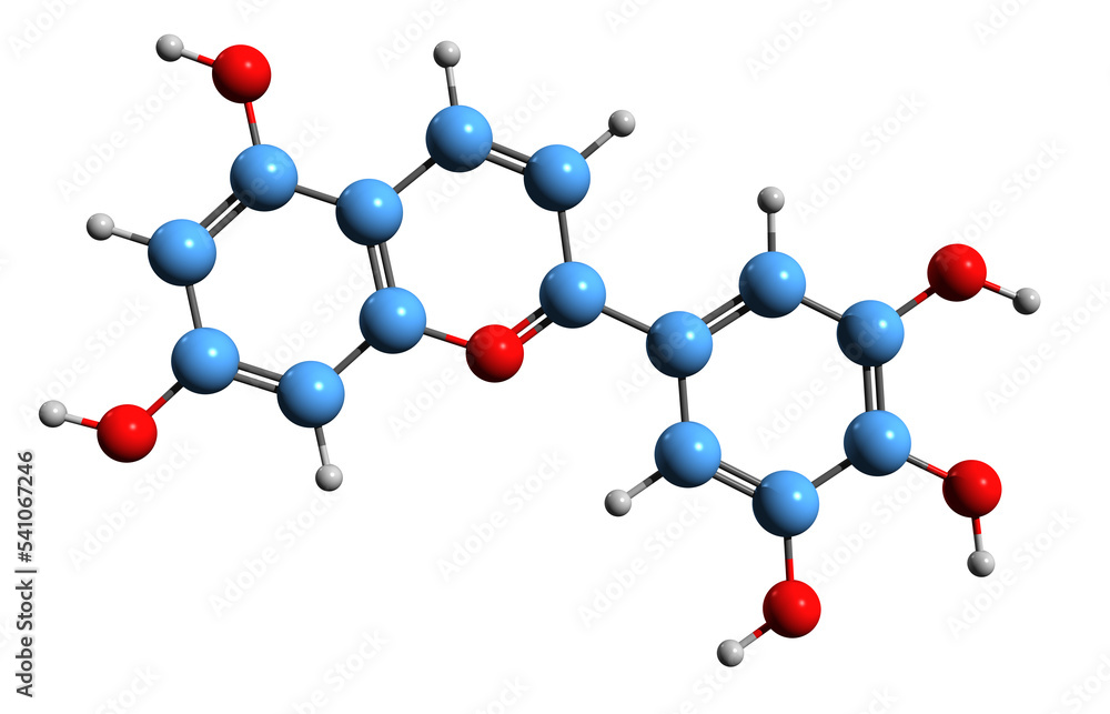 3D image of Tricetinidin skeletal formula - molecular chemical ...