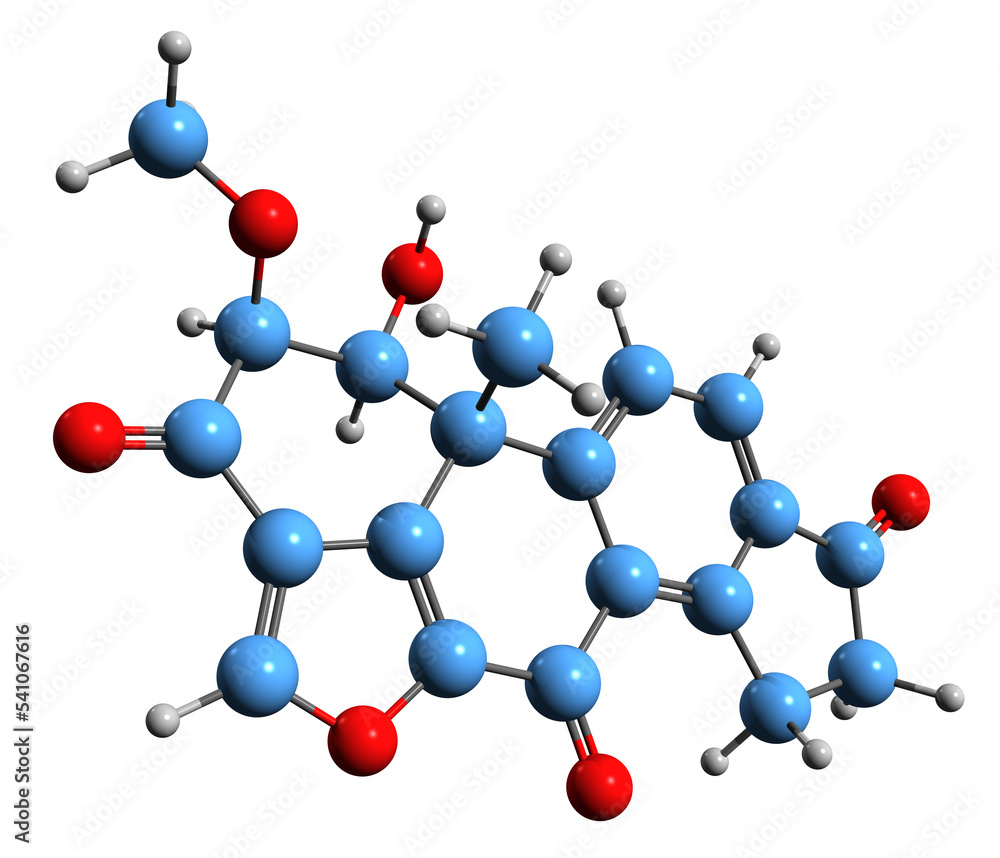 3D image of Viridin skeletal formula - molecular chemical structure of ...