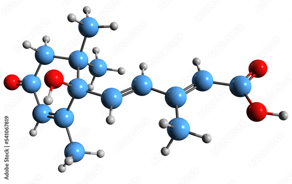3D image of Abscisic acid skeletal formula - molecular chemical ...