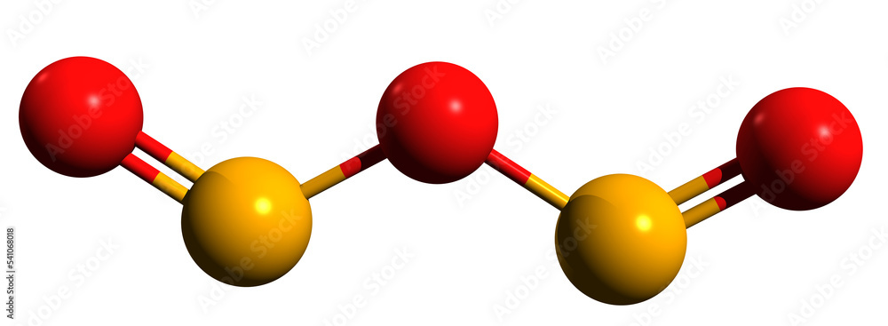 3D image of nitrous anhydride skeletal formula - molecular chemical ...