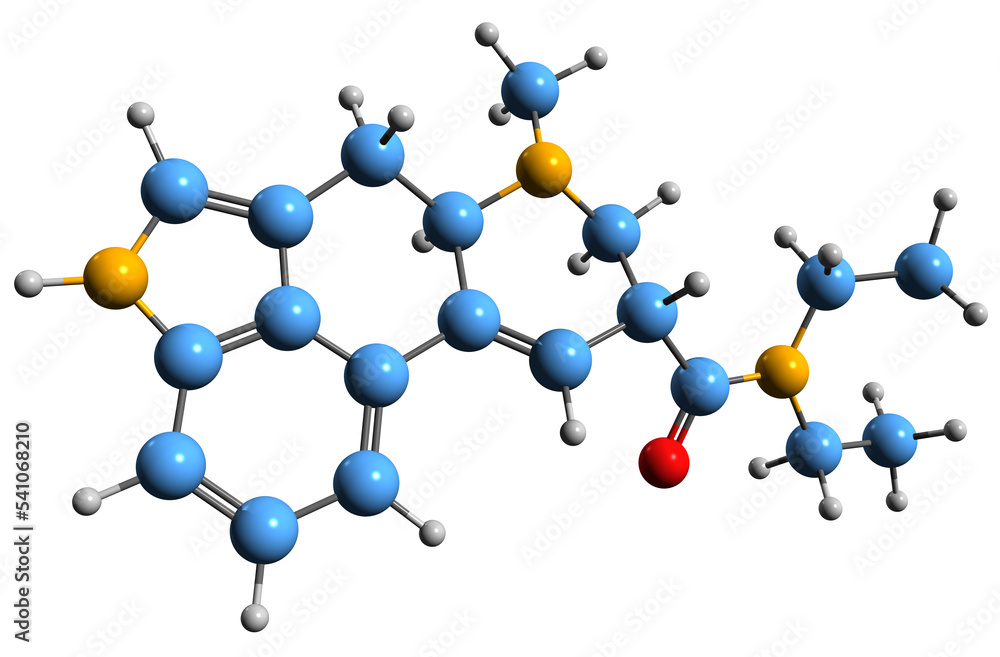 3D image of ergot alkaloid skeletal formula - molecular chemical ...
