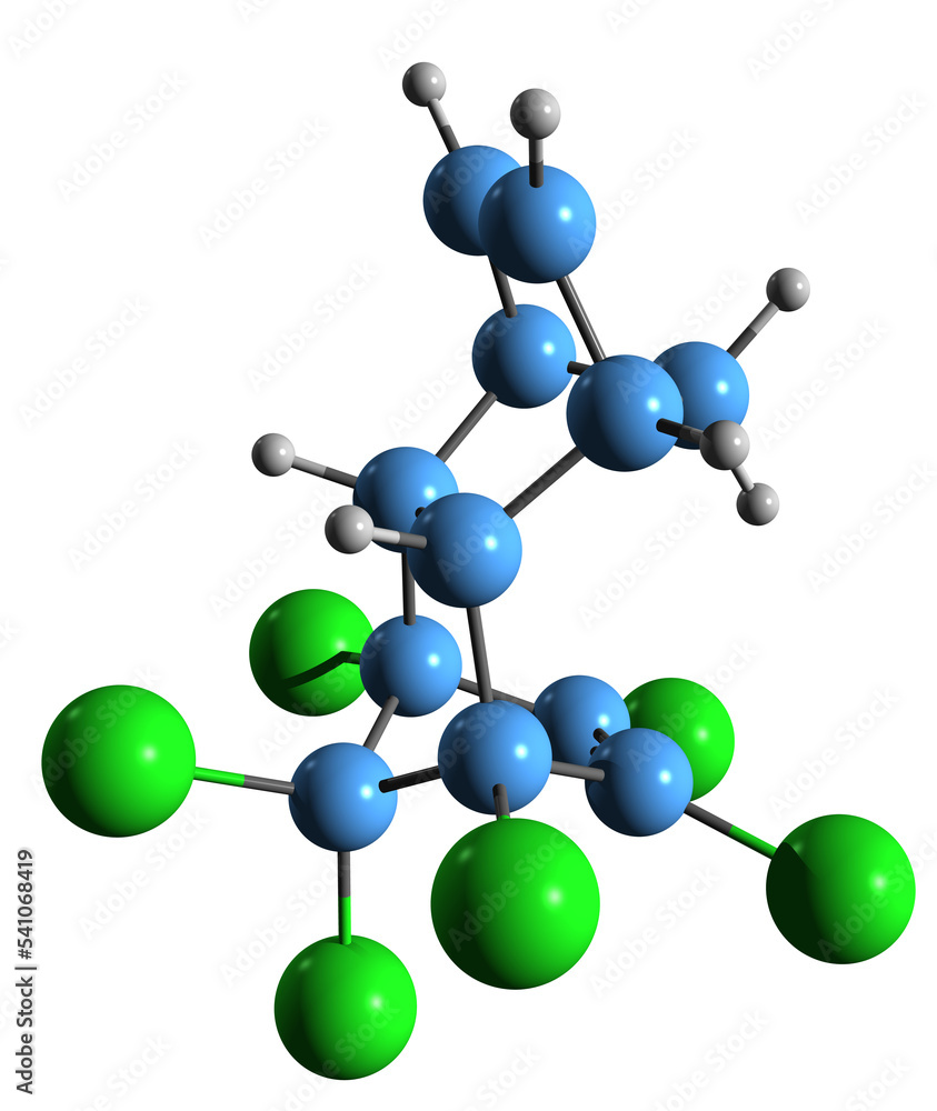 3D image of Aldrin skeletal formula - molecular chemical structure of ...
