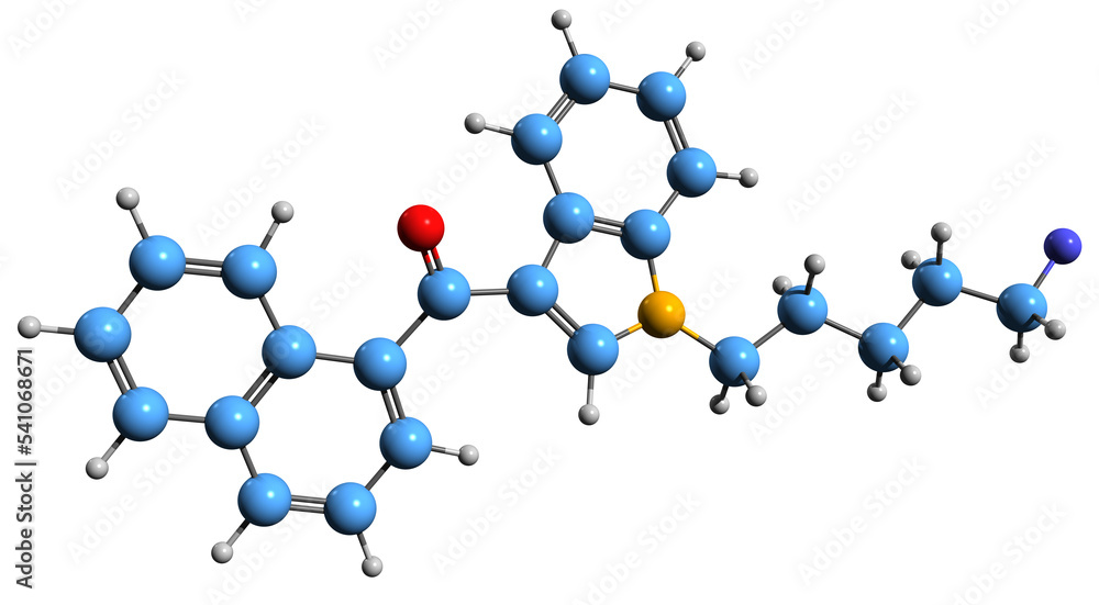 3D image of AM-2201 skeletal formula - molecular chemical structure of ...