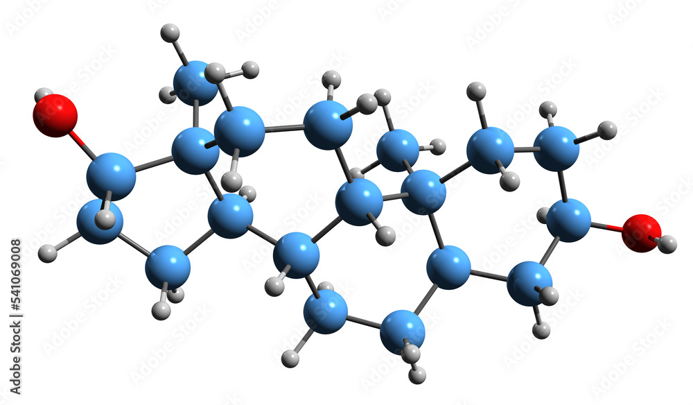 3D image of Androstanediol skeletal formula - molecular chemical ...