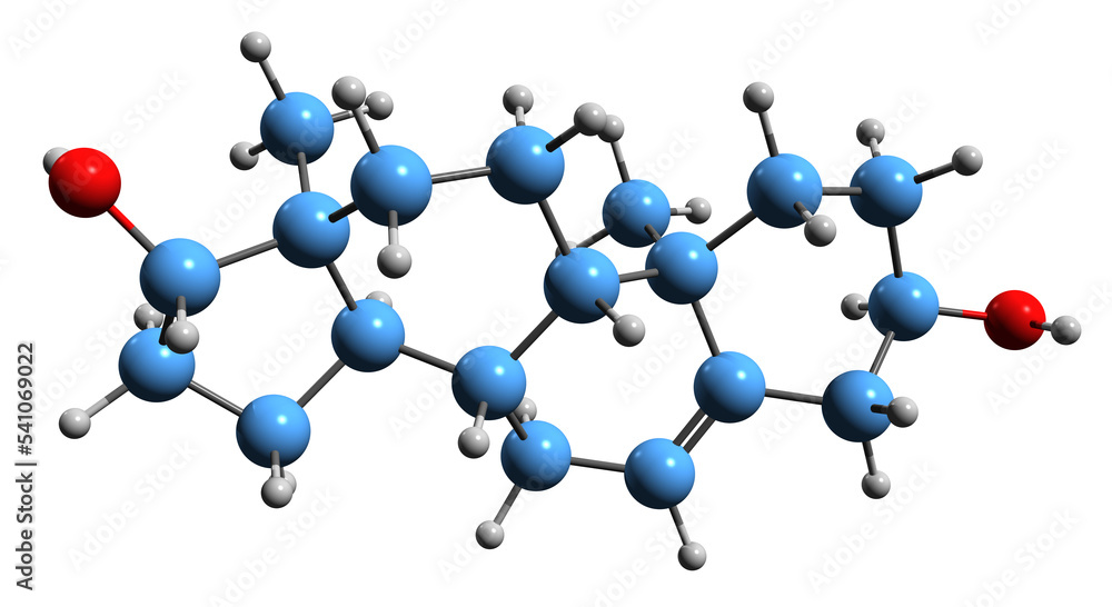 3D image of Androstenediol skeletal formula - molecular chemical ...