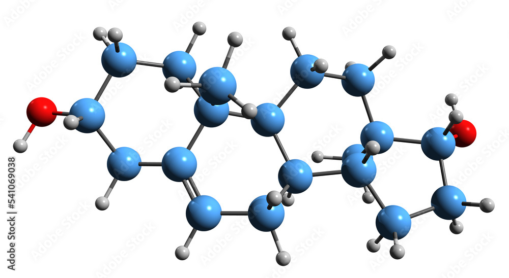 3D image of Androstenediol skeletal formula - molecular chemical ...
