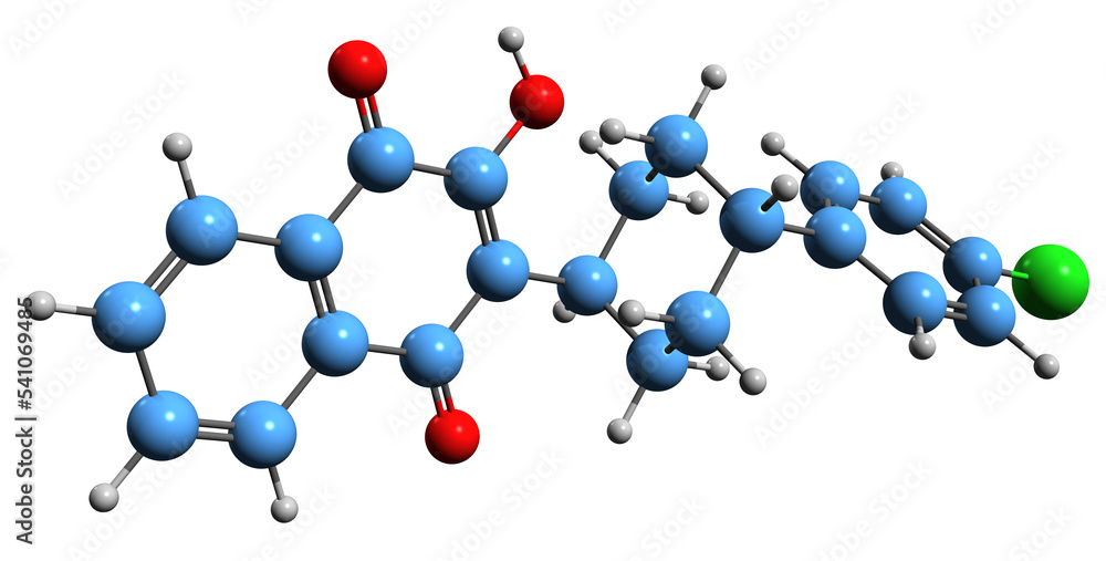3D image of Atovaquone skeletal formula - molecular chemical structure ...
