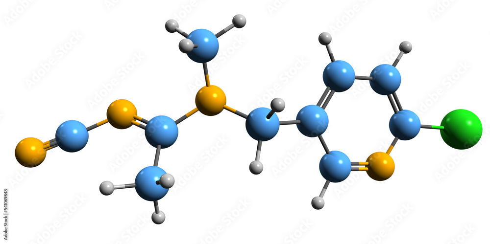 3D image of Acetamiprid skeletal formula - molecular chemical structure ...