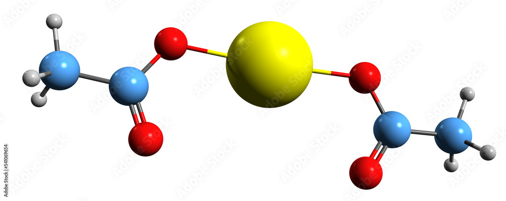 3D image of Calcium acetate skeletal formula - molecular chemical ...