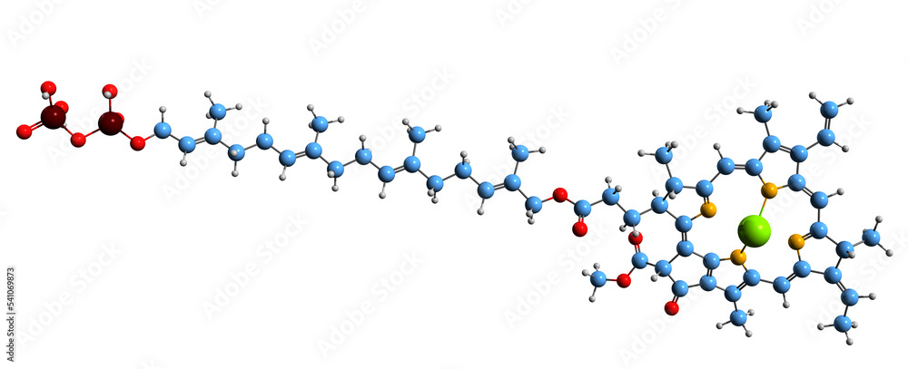 3D image of Bacteriochlorophyll g skeletal formula - molecular chemical ...