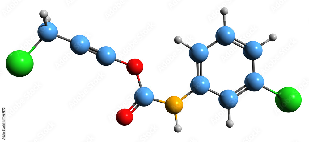 3D image of Barban skeletal formula - molecular chemical structure of ...