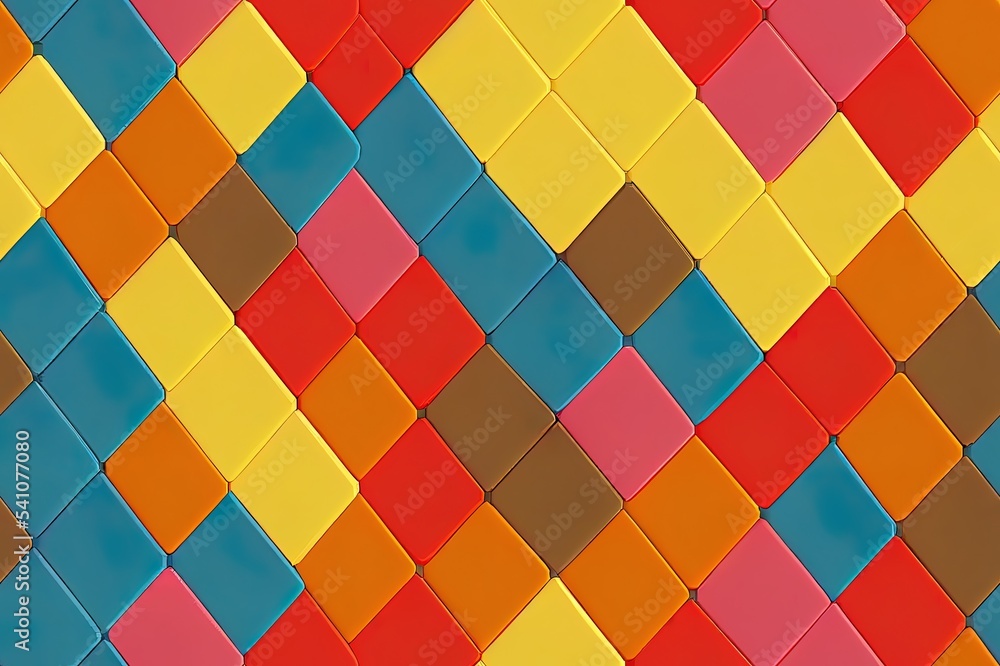 3D Building block brick toy like blocks, Seamless 2d illustration ...