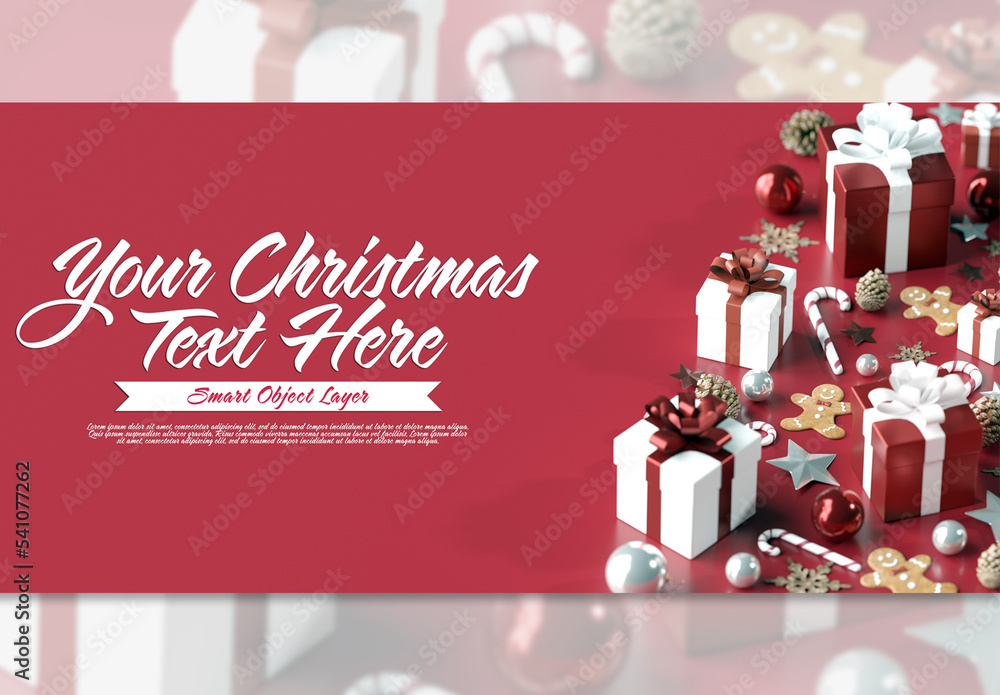 Mock Up of a Christmas Scene Stock Template | Adobe Stock