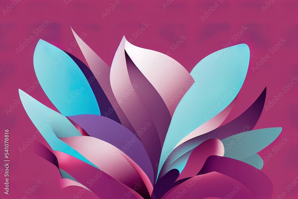 abstract 2d illustration solid flowers arrangement with solid ...