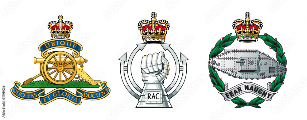 Vector emblem of the Royal Artillery of Great Britain. Royal Armoured ...