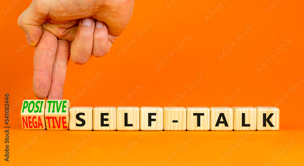 Positive or negative self-talk symbol. Concept words Positive self-talk ...