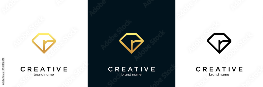 letter R diamond logo design inspiration Stock Vector | Adobe Stock