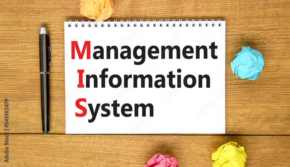 MIS management information system symbol. Concept words MIS management ...