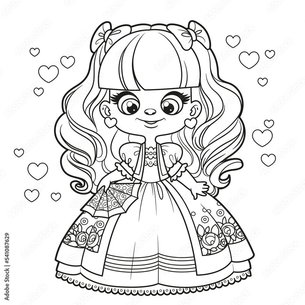 Hand Fan Coloring Page