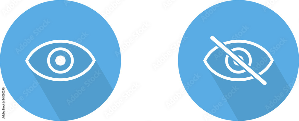 Eye icon set. Eyesight symbol. Retina scan eye icons. View hidden icons ...