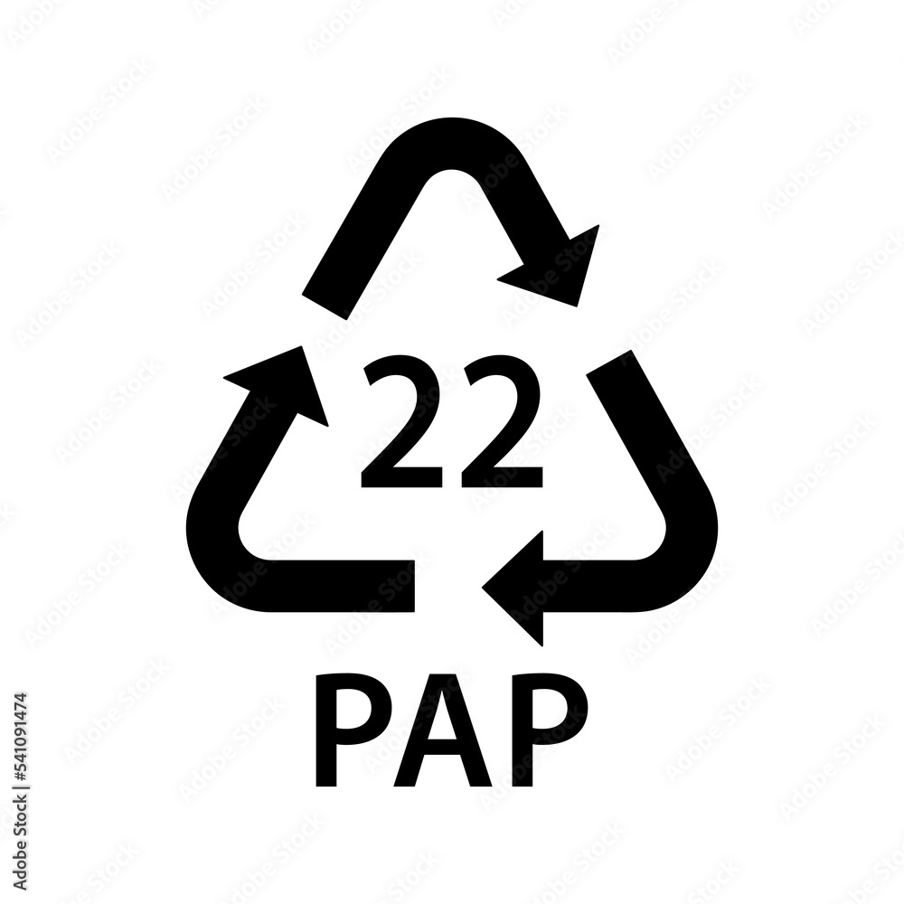 paper recycling code PAP 22, newspaper, books, magazines, wrapping ...