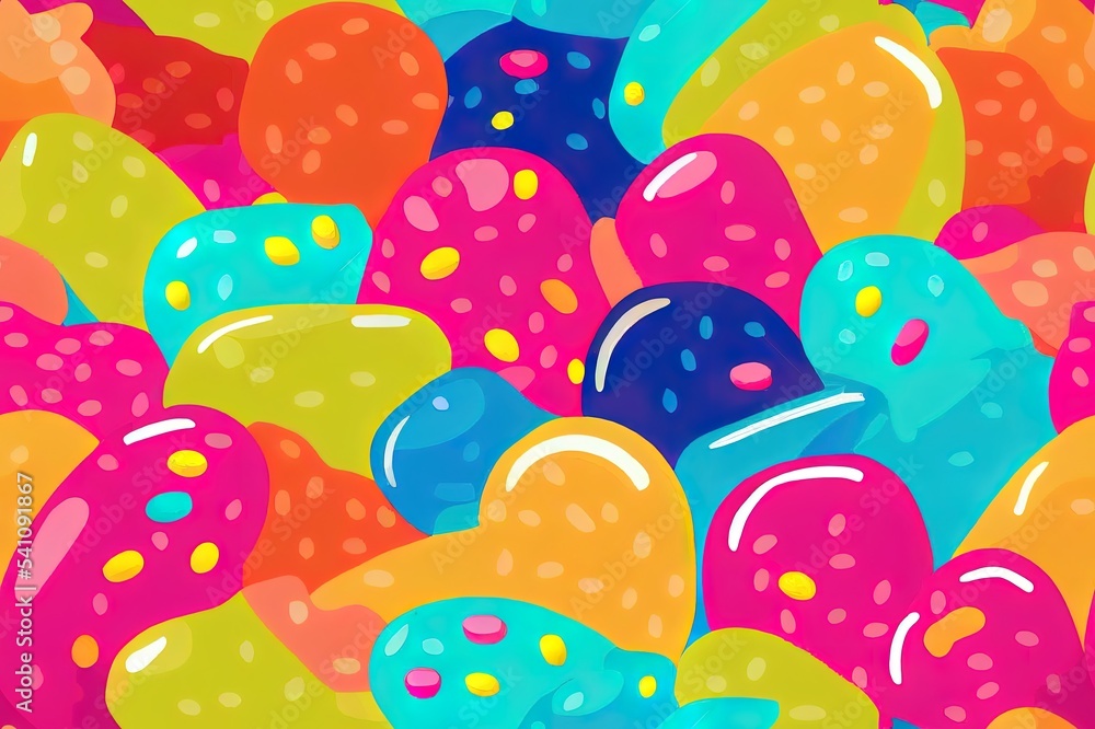Colorful Fruity and tasty Sweets and Candies. Various Gummy and Jelly ...
