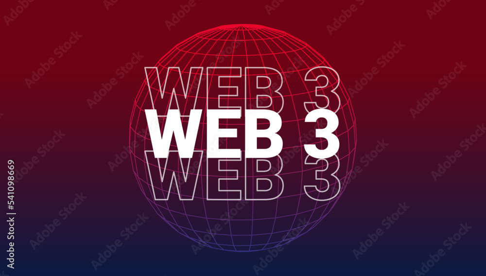 Web 3 world technology digital background. Web3 planet future internet ...
