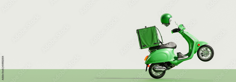 3D Online food order and food delivery service.carrier on freight ...