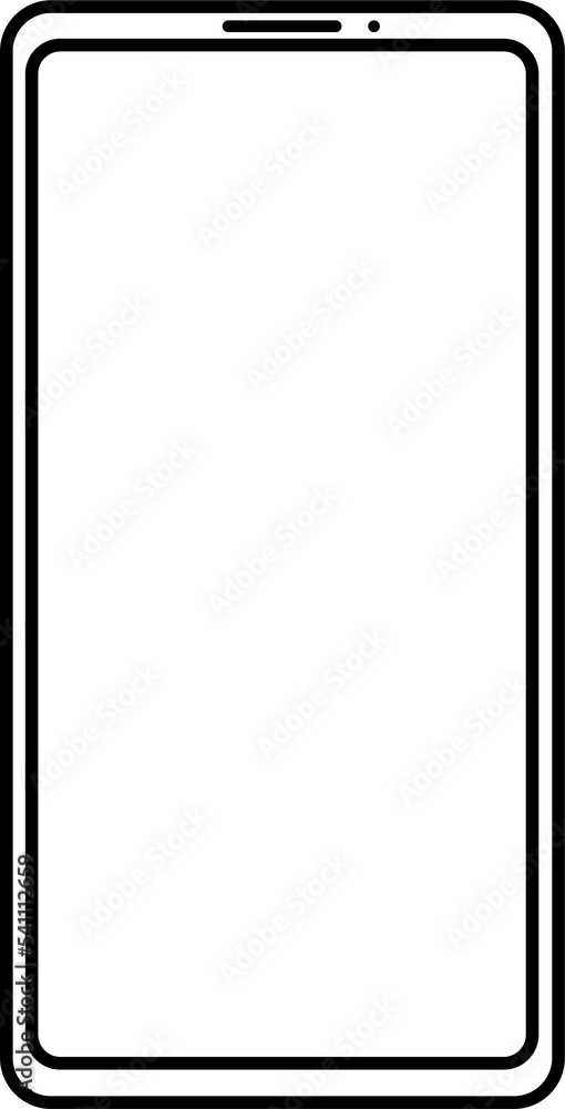 Phone icon. Outline mobile icon. Transparent smartphone symbol. Phone ...