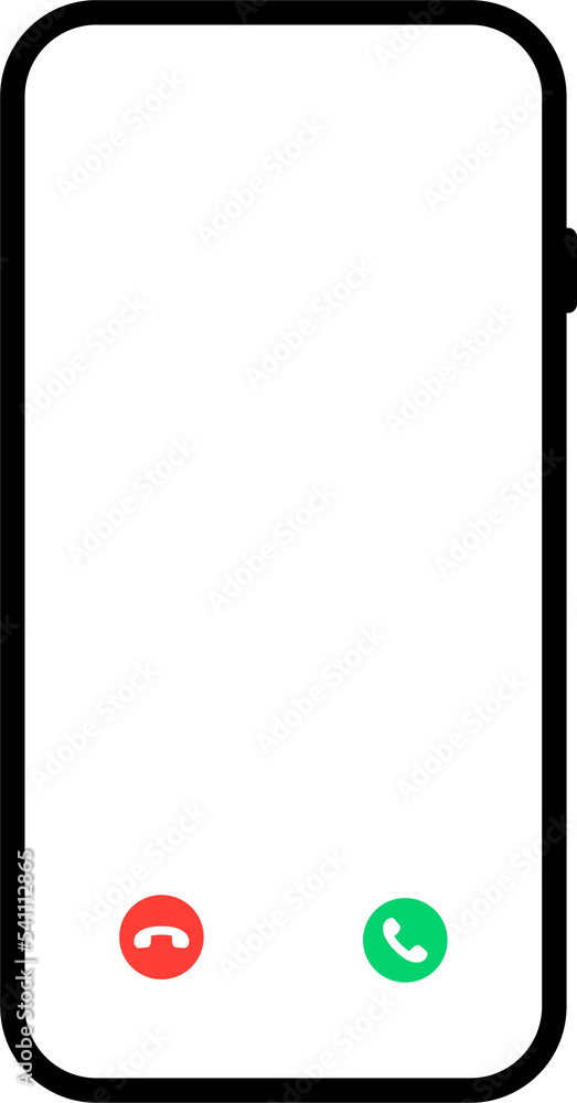 Incoming phone call mockup. Accept and decline template. Phone call ...