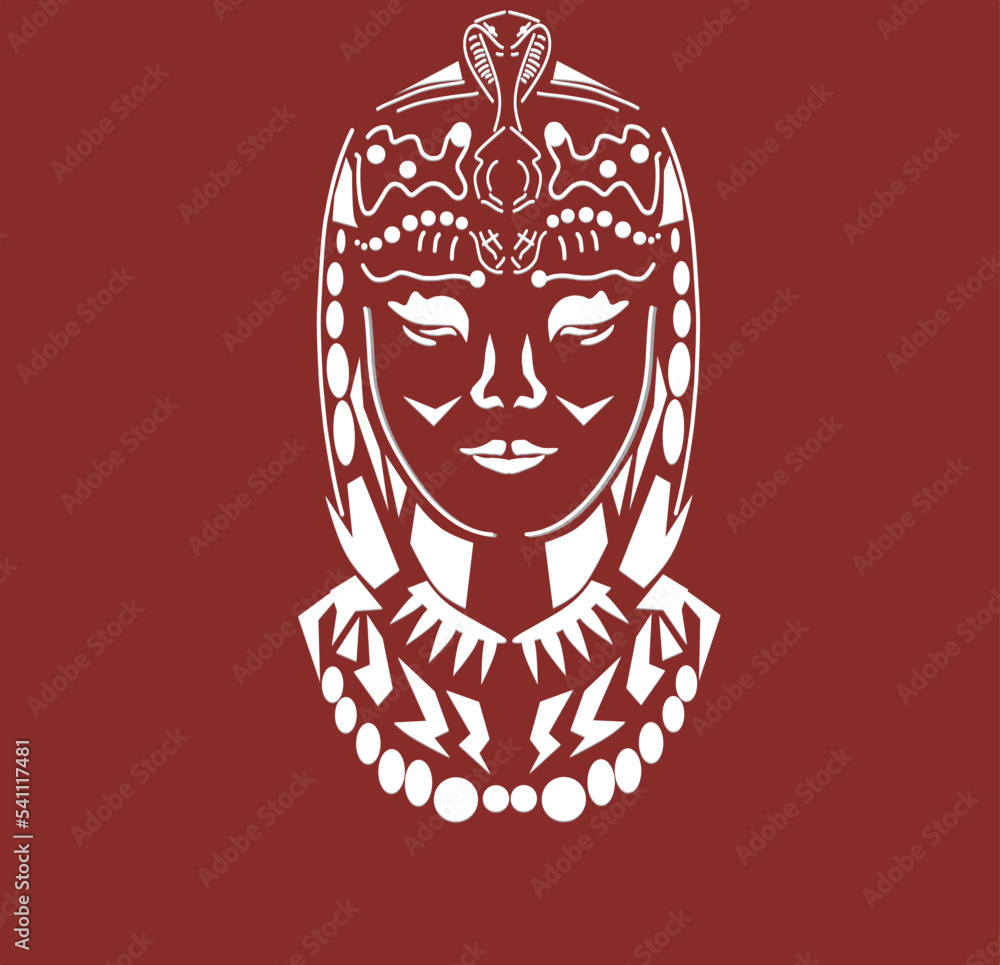icon logo of cleopatra queen with line art concept Stock Vector | Adobe ...