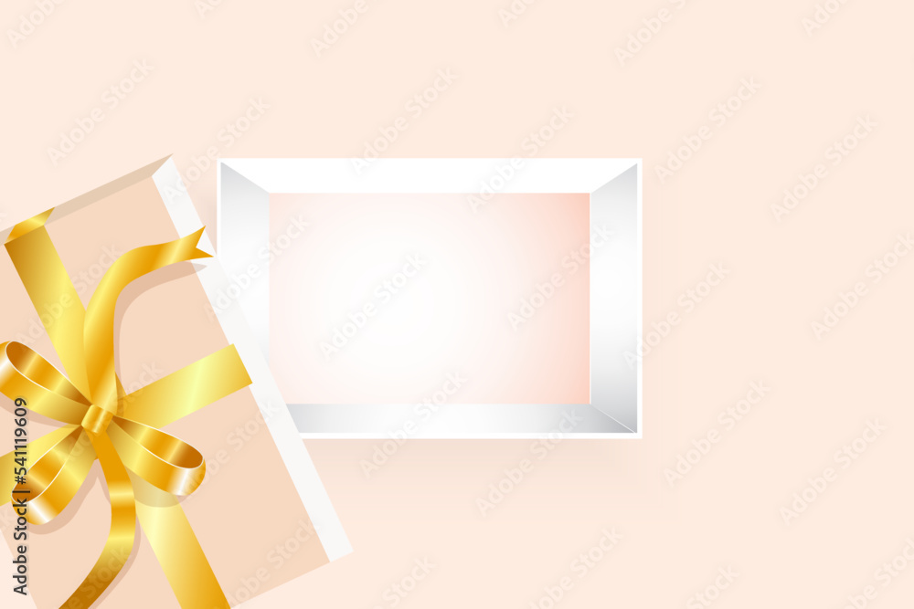 Blank open gift box template. Christmas design, decorative objects ...