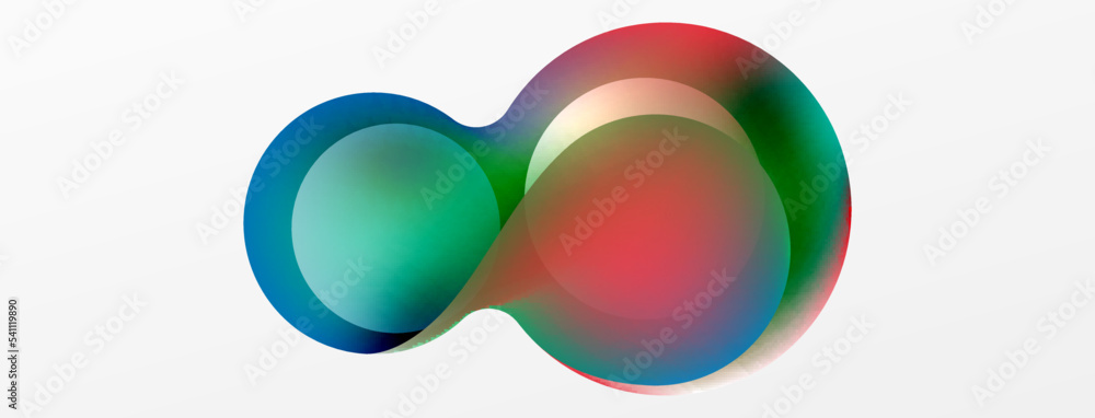 Fluid abstract background, round shapes and circle flowing design for ...