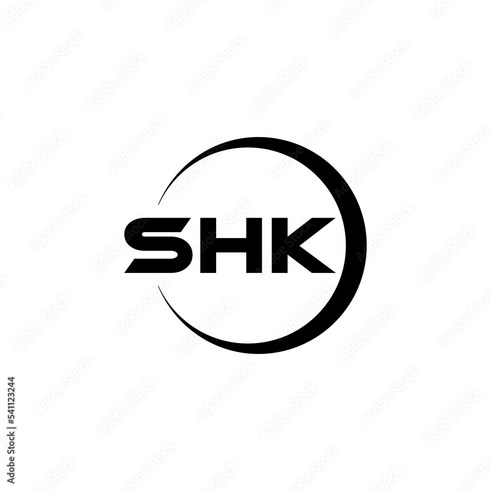 SHK letter logo design with white background in illustrator, cube logo ...